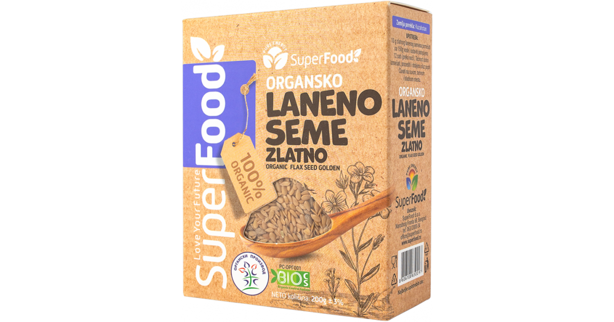 Laneno seme zlatno organsko 200g | Superfood d.o.o.
